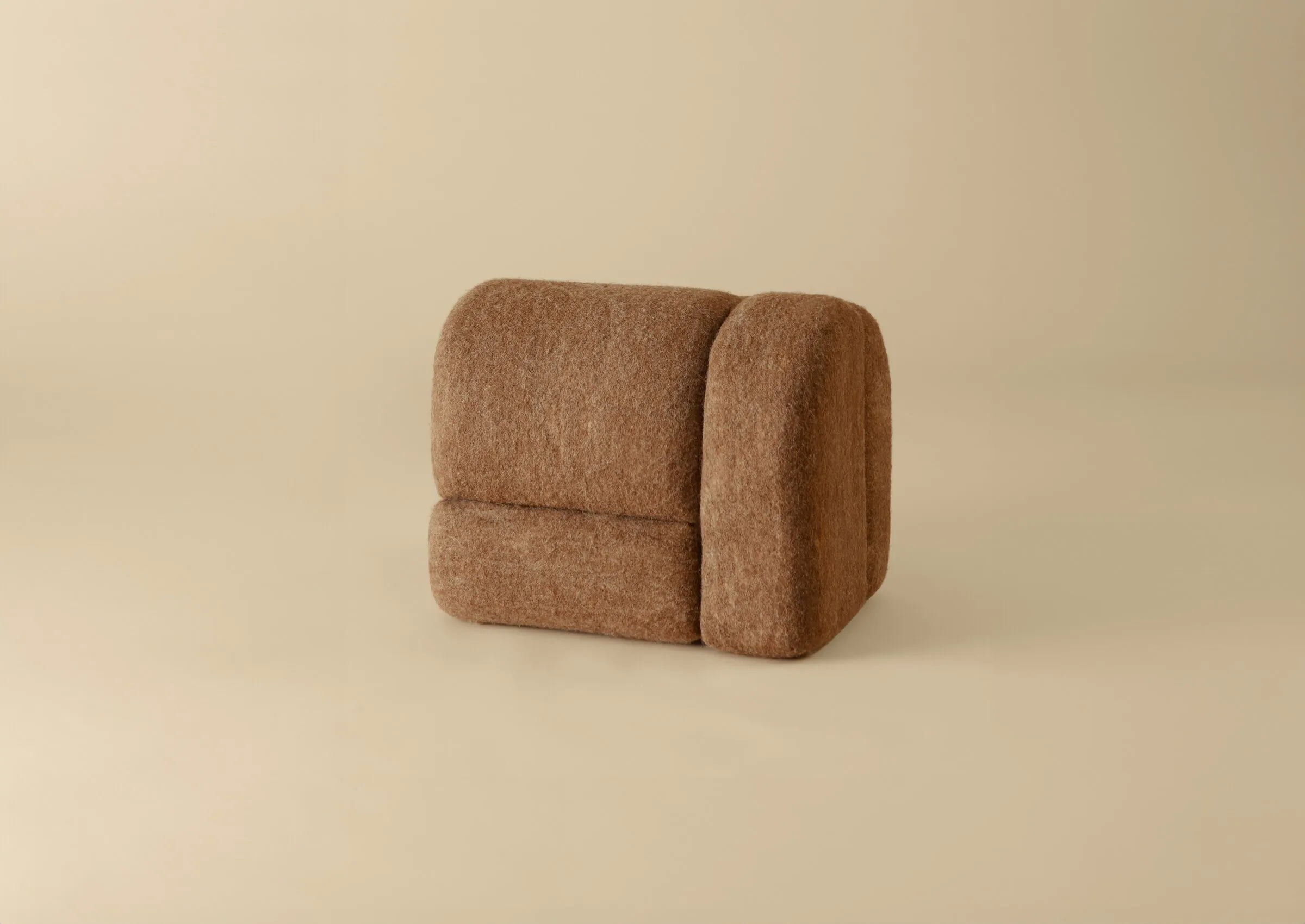 Sheep Stool – Shetland Moorit Brown Felted Wool | The Future Perfect