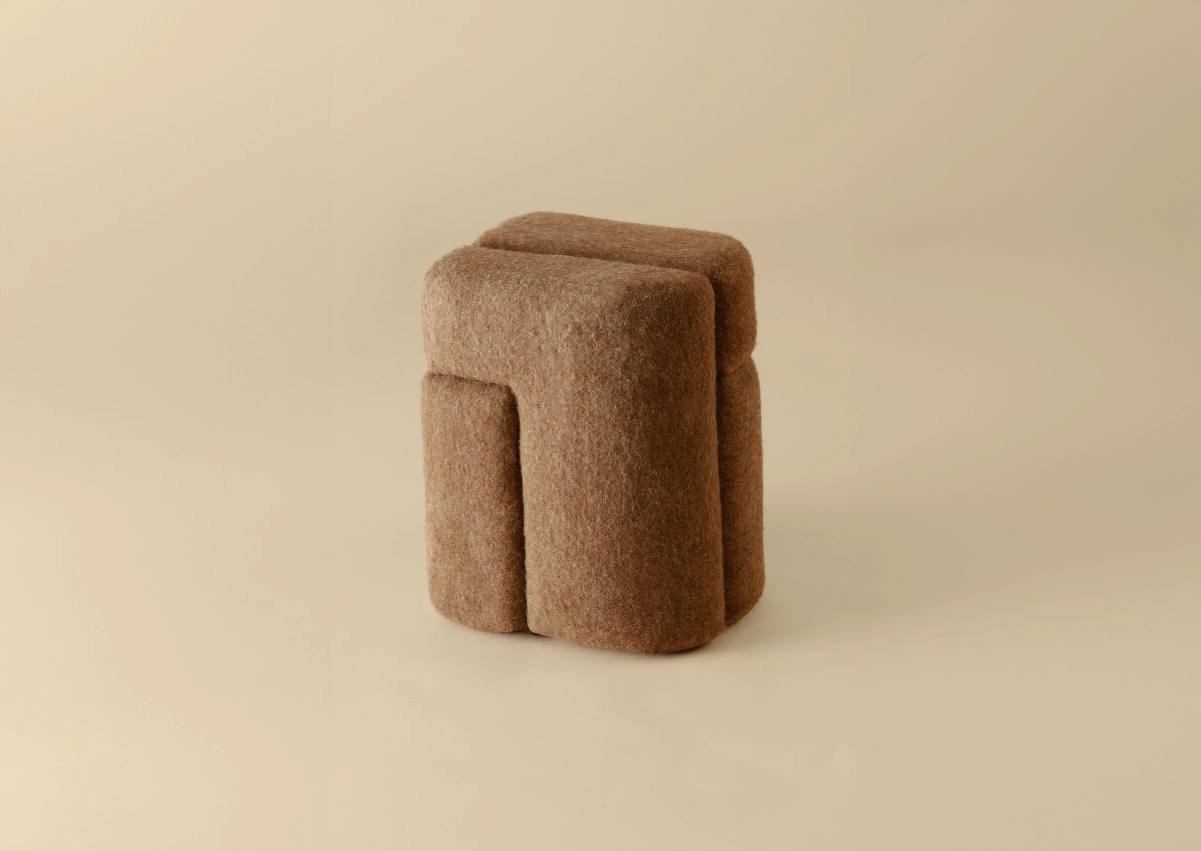 Sheep Stool – Shetland Moorit Brown Felted Wool | The Future Perfect