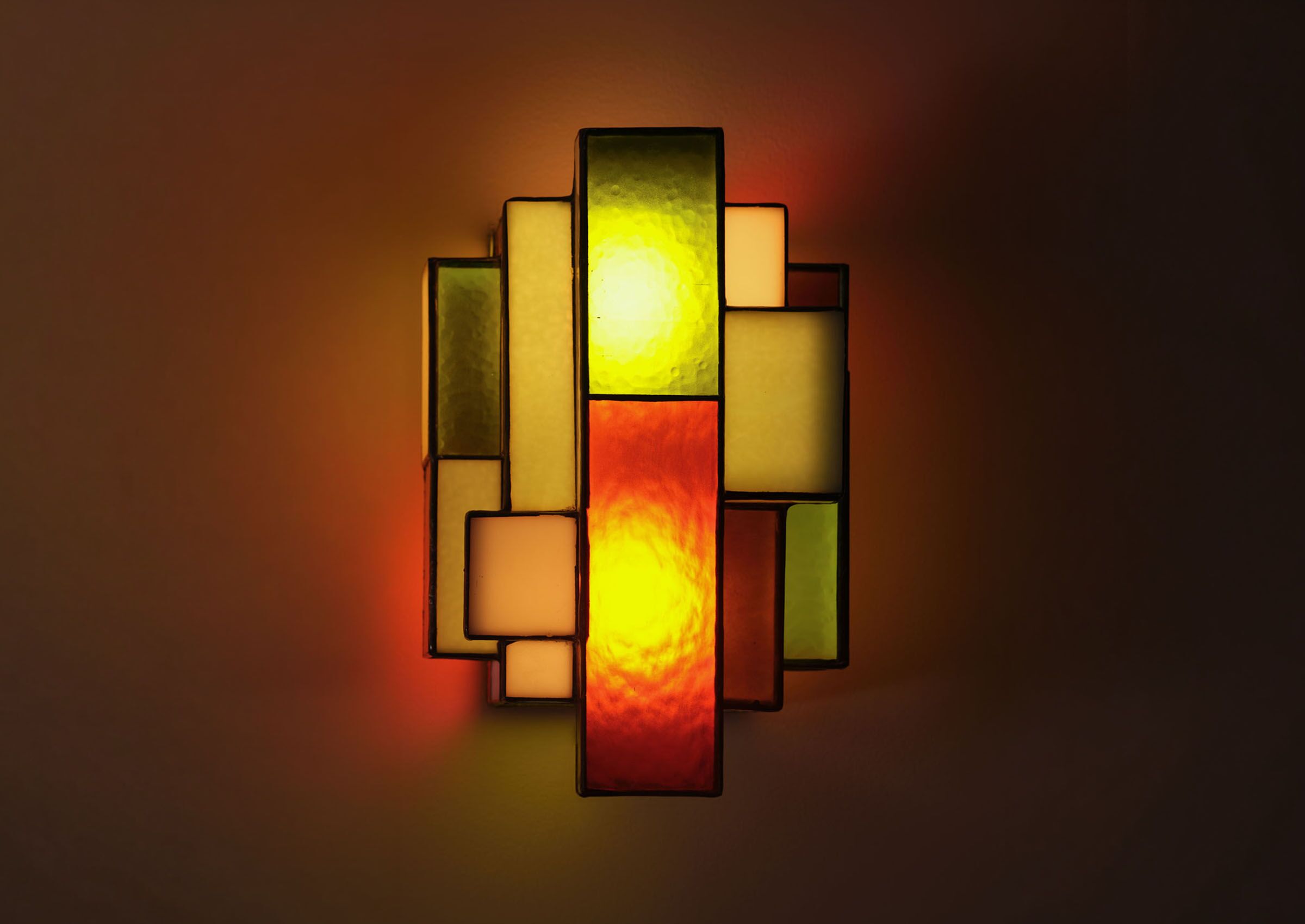 Pair of Petite Cathedral Sconces – Red and Green | Jason Koharik | The ...