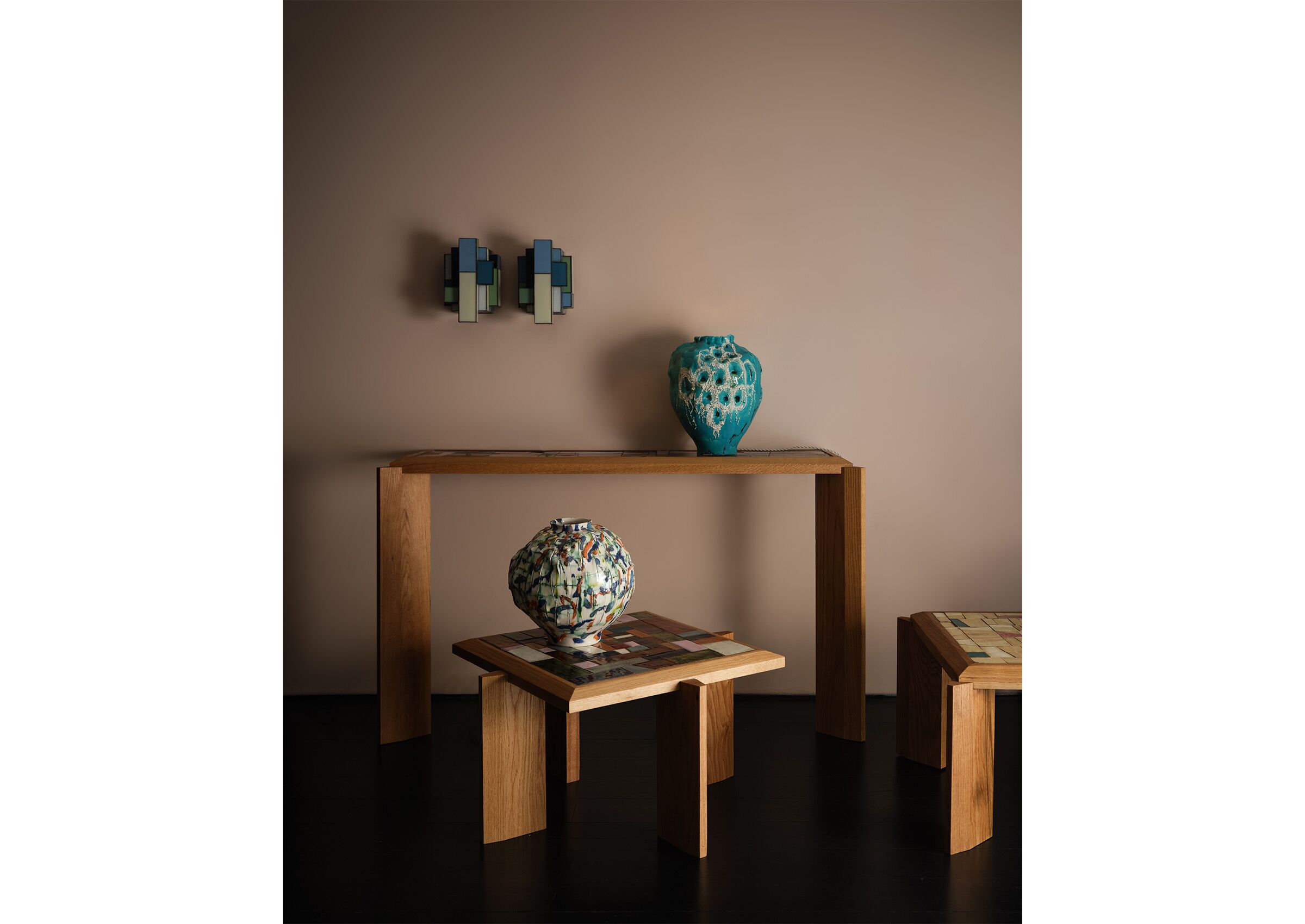 Pair of Petite Cathedral Sconces – Blue and Green | Jason Koharik | The ...