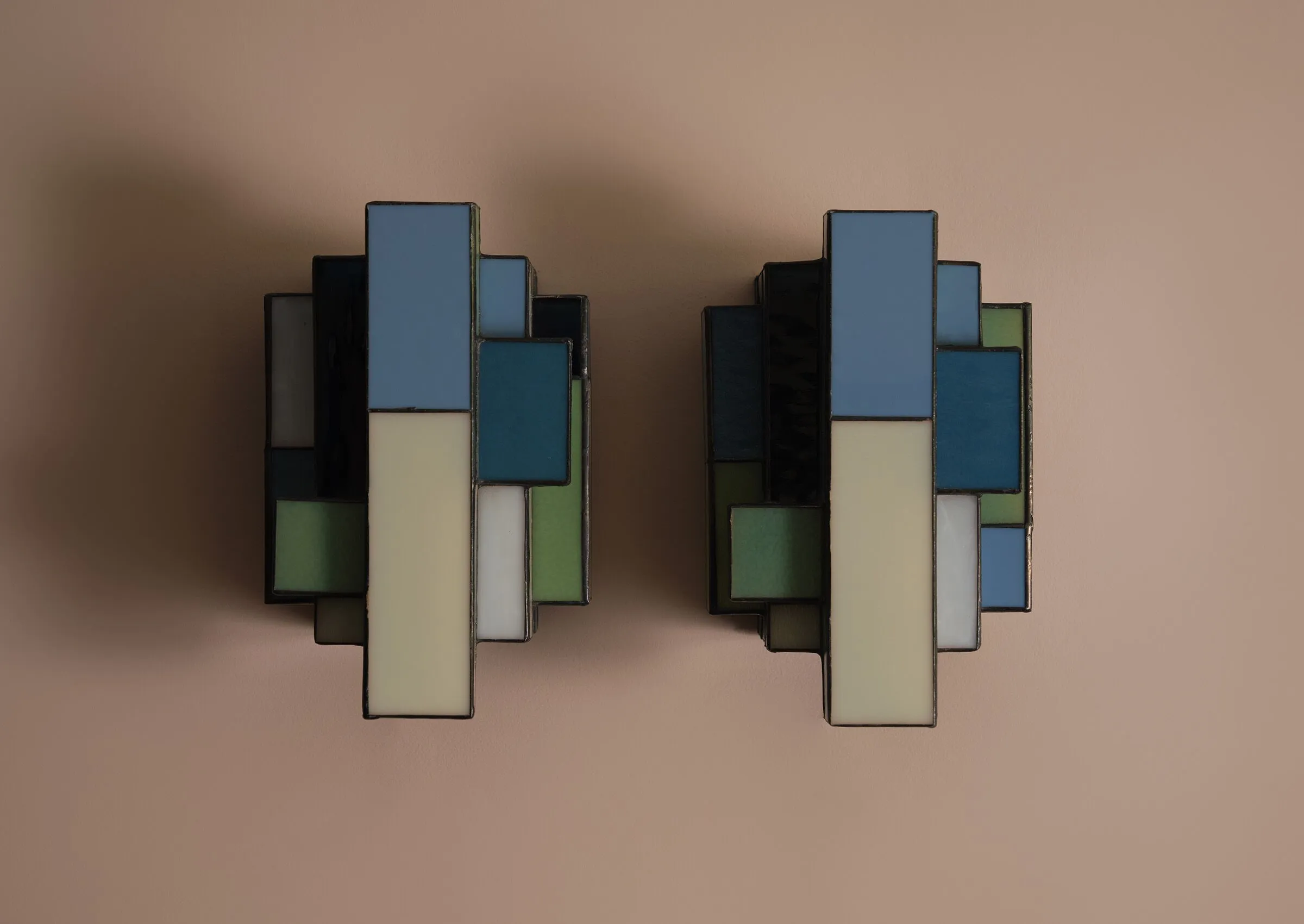 Pair of Petite Cathedral Sconces – Blue and Green | Jason Koharik | The ...