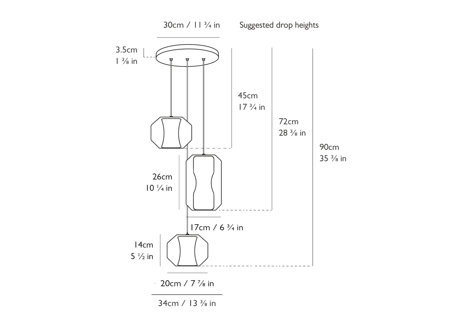 Chamber Chandelier 3 Piece | The Future Perfect