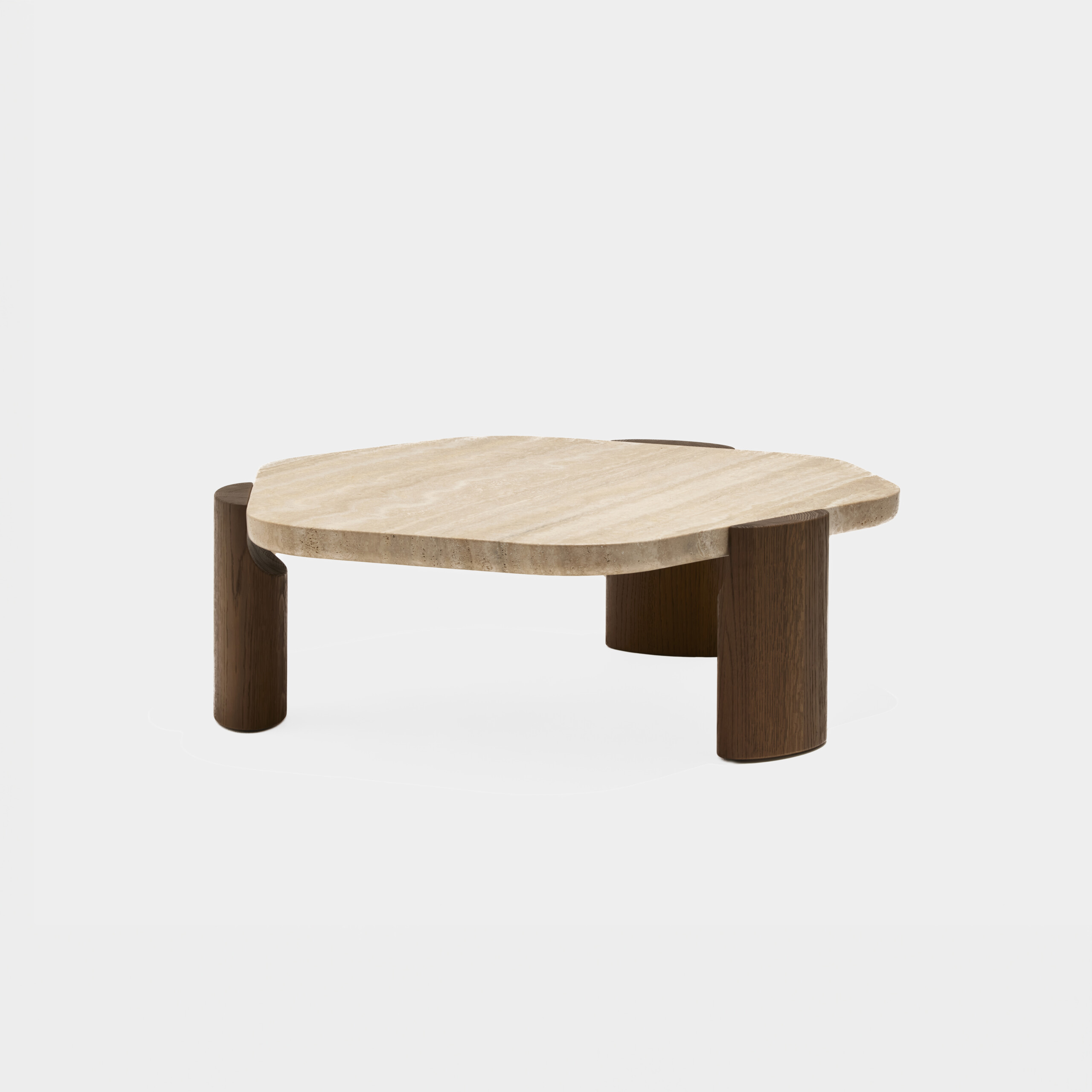 Lob Low Table 112 – Walnut Legs + Roman Travertine Top | Christophe ...