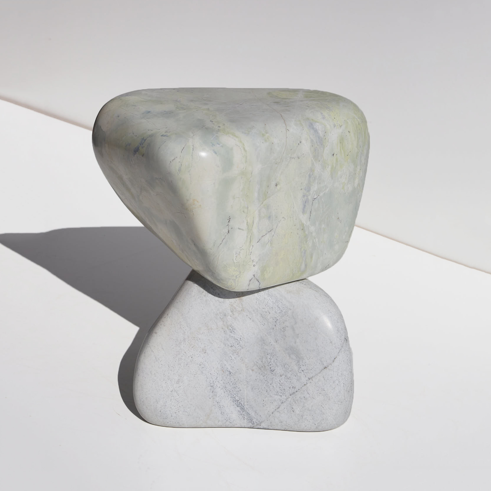 Stacked Stone Table – Green and White Marble | Ian Collings | The ...