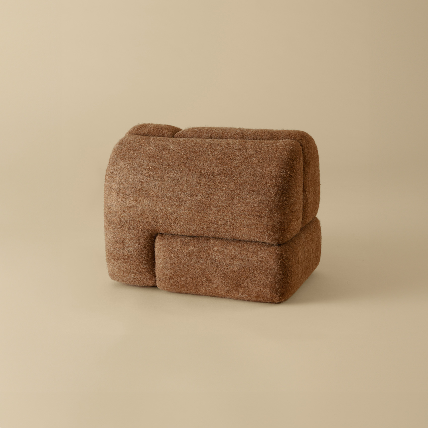 Sheep Stool – Shetland Moorit Brown Felted Wool | The Future Perfect